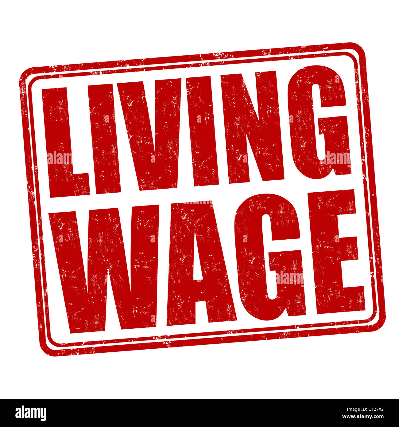 Living wage grunge rubber stamp on white background, vector ...