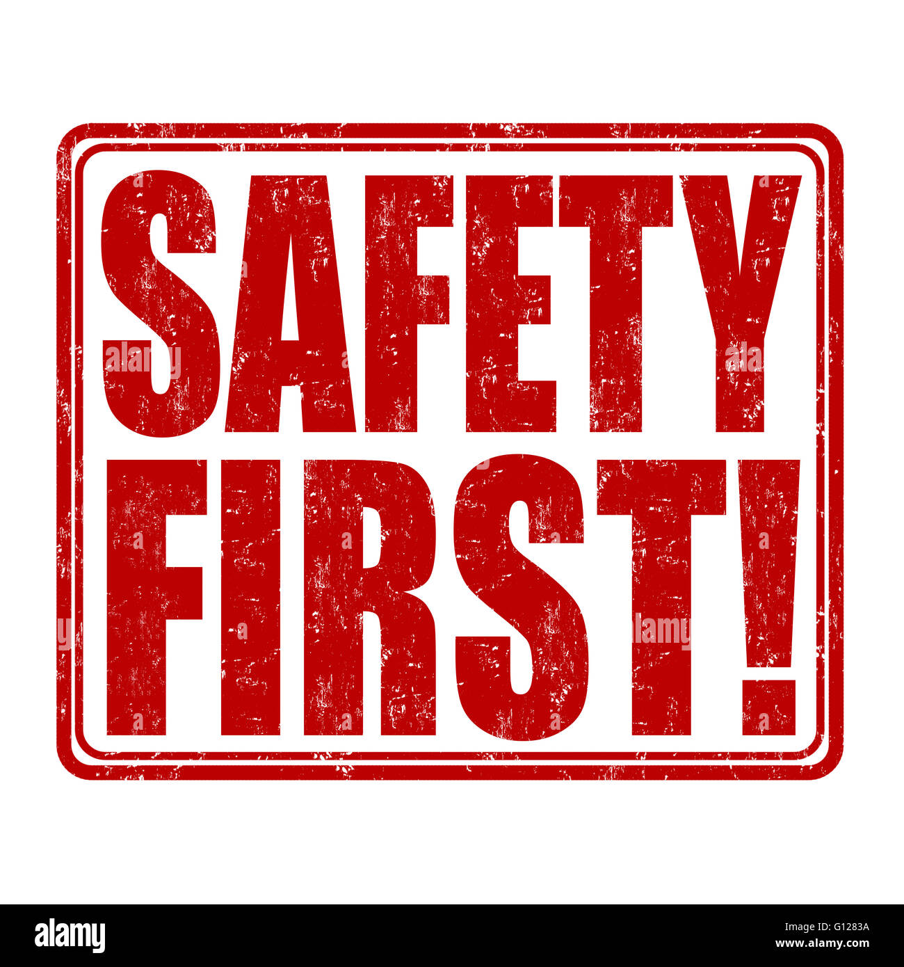 Safety first label hi-res stock photography and images - Alamy