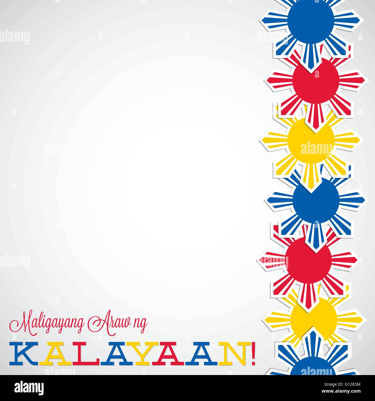 Line Philippine Independence Day card in vector format Stock Vector ...