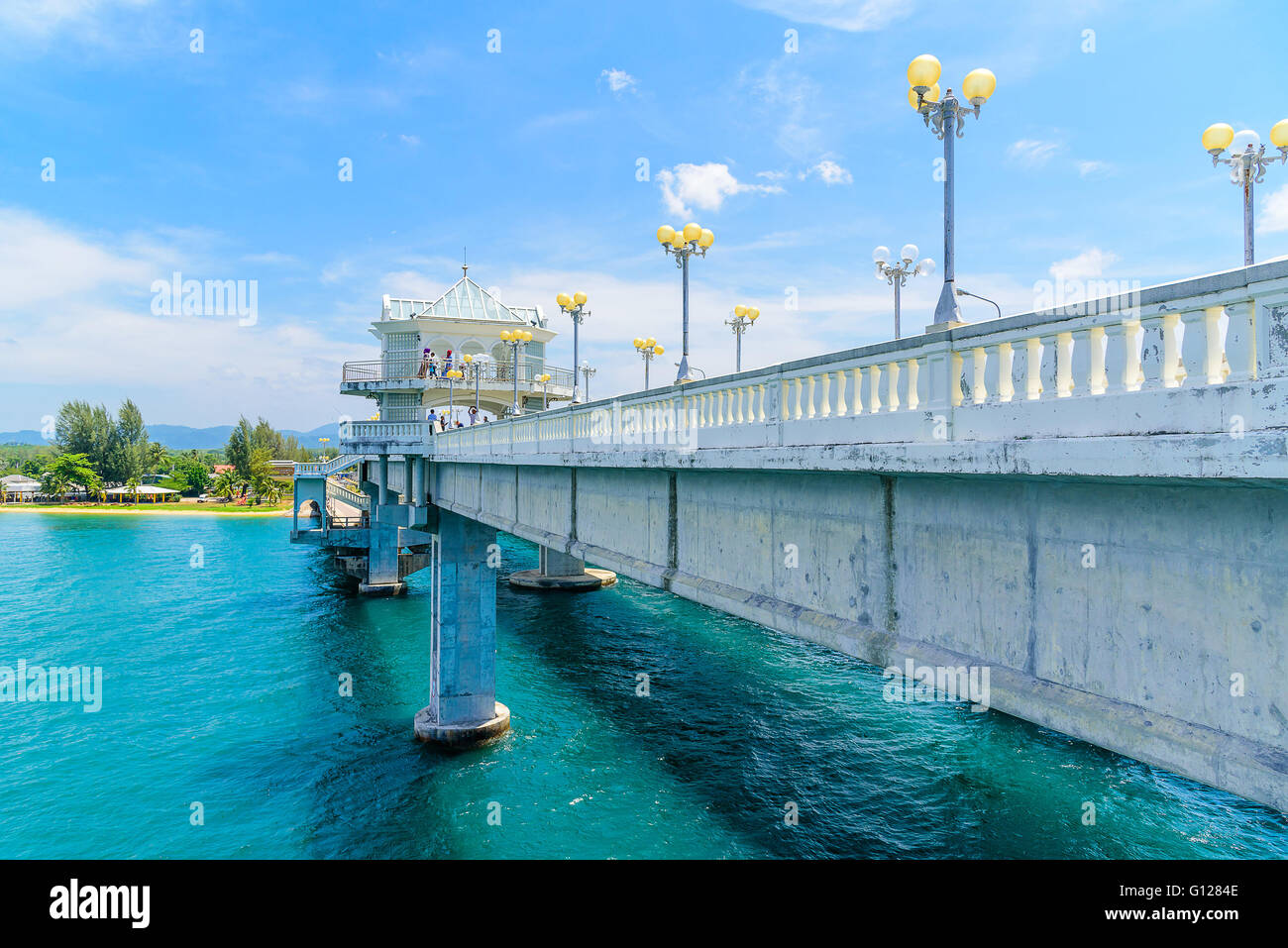 The Sarasin Bridge with blue sky background at Phuket Island,Thailand ...