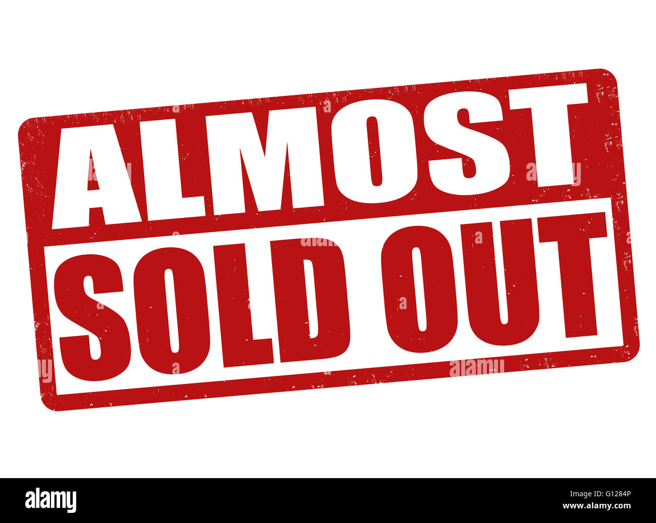 Almost sold out grunge rubber stamp on white background, vector ...