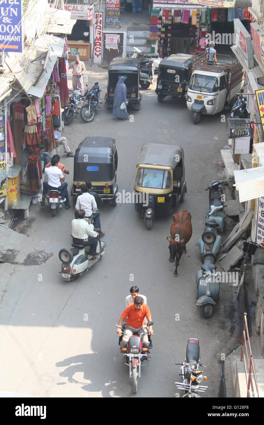 Indian street view from the a rooftop, Indian street photography, life ...