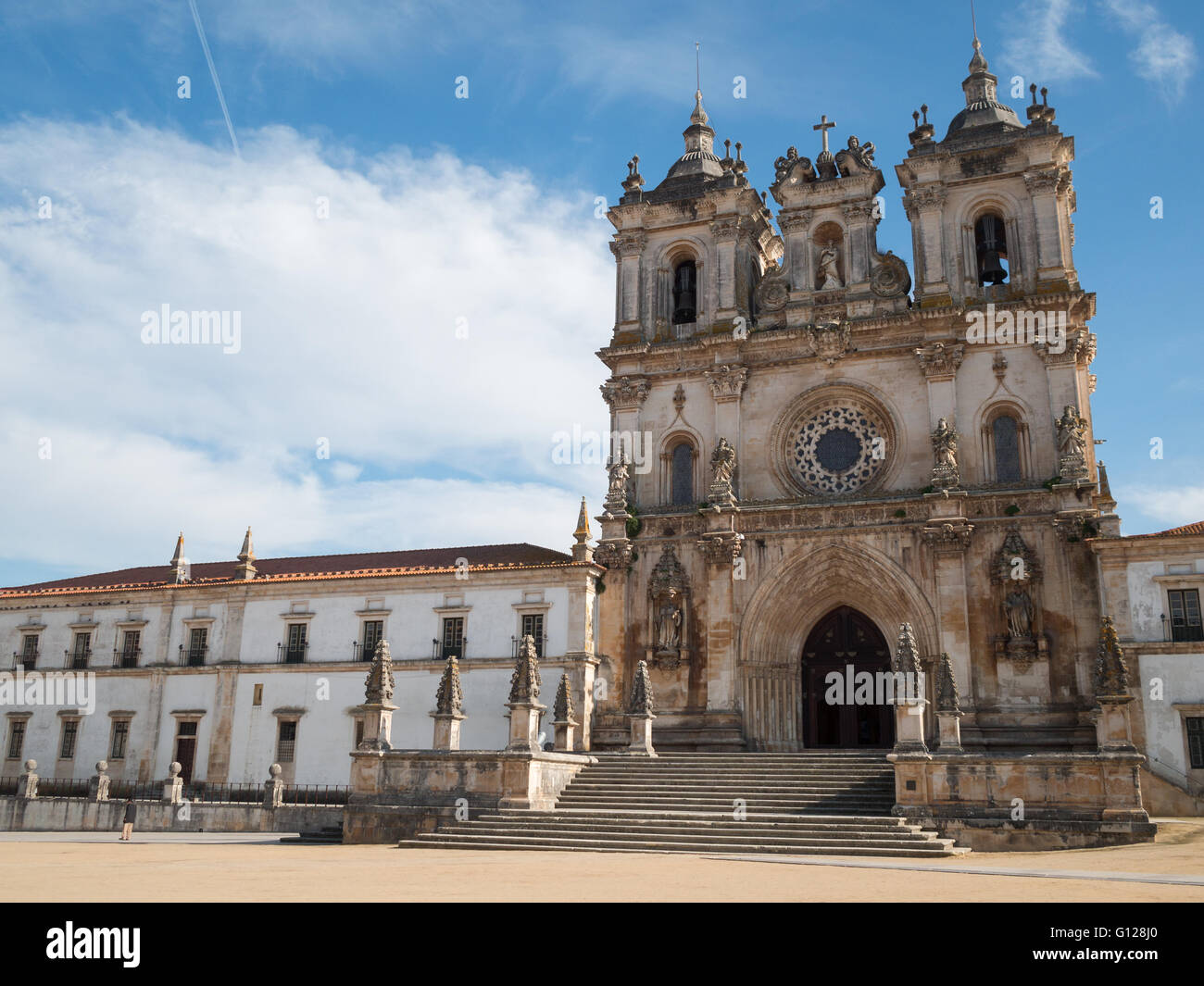 Alcobaça Monastery main facade Stock Photo - Alamy