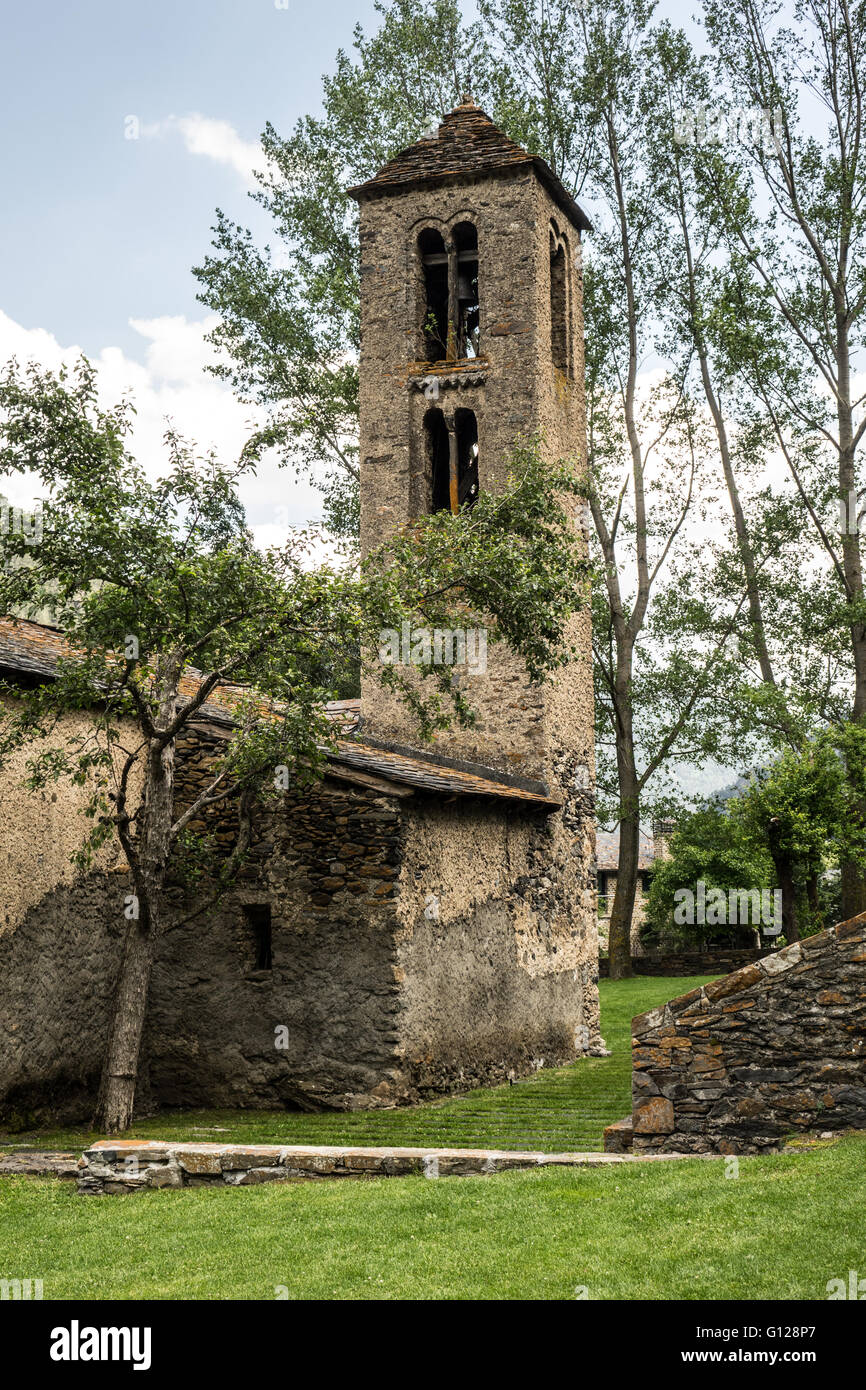 The medieval church at La Cortinada, Andorra Stock Photo - Alamy