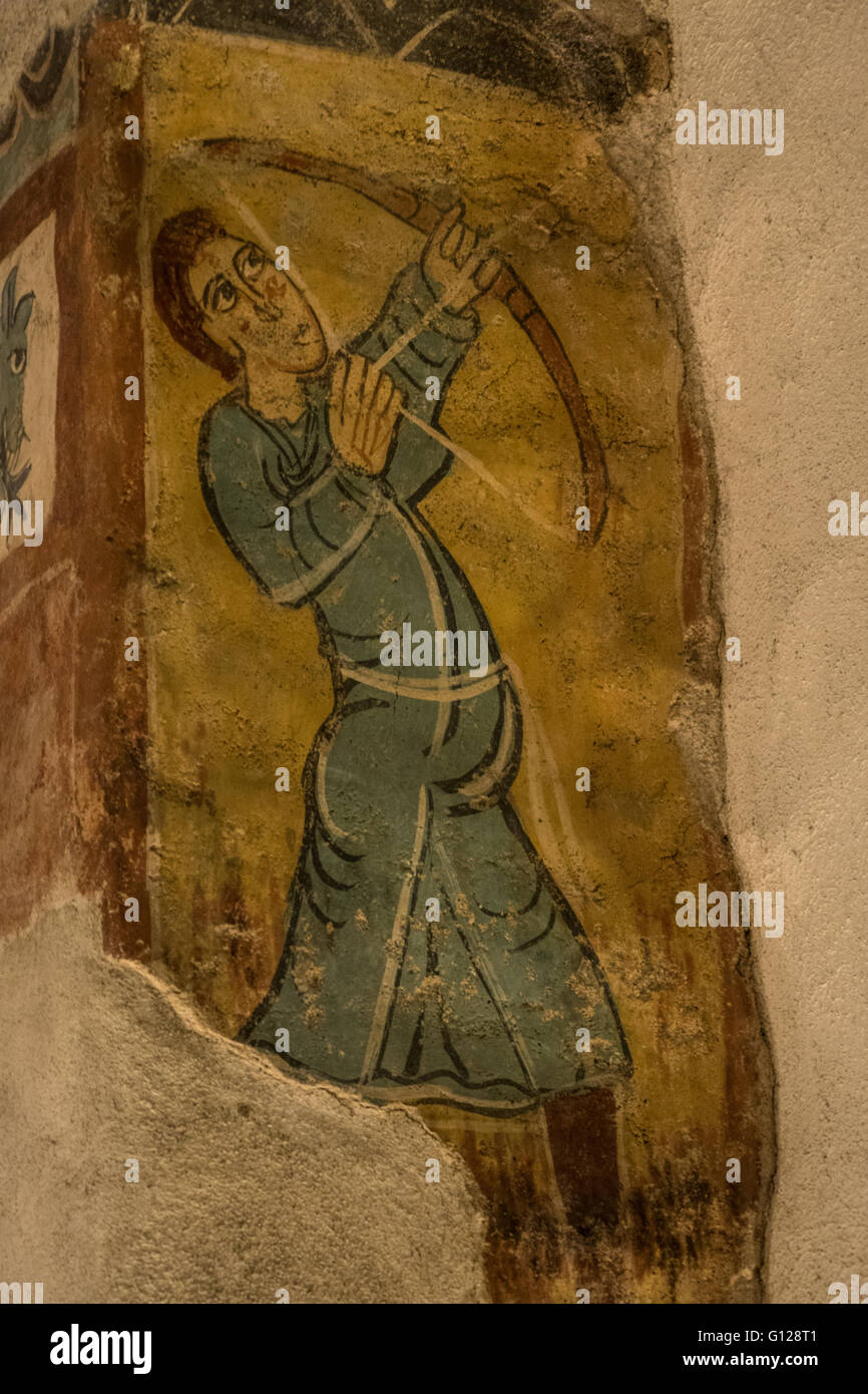 Medieval murals in the church at La Cortinada, Andorra Stock Photo - Alamy
