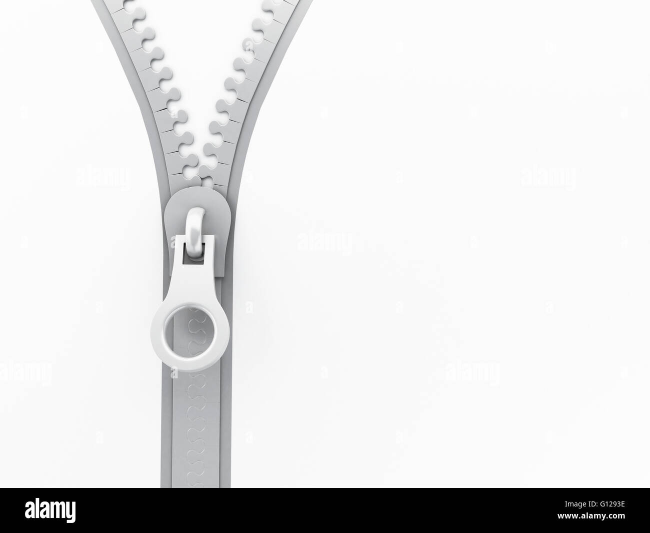 3d renderer image. Zipper open. Isolated white background Stock Photo ...