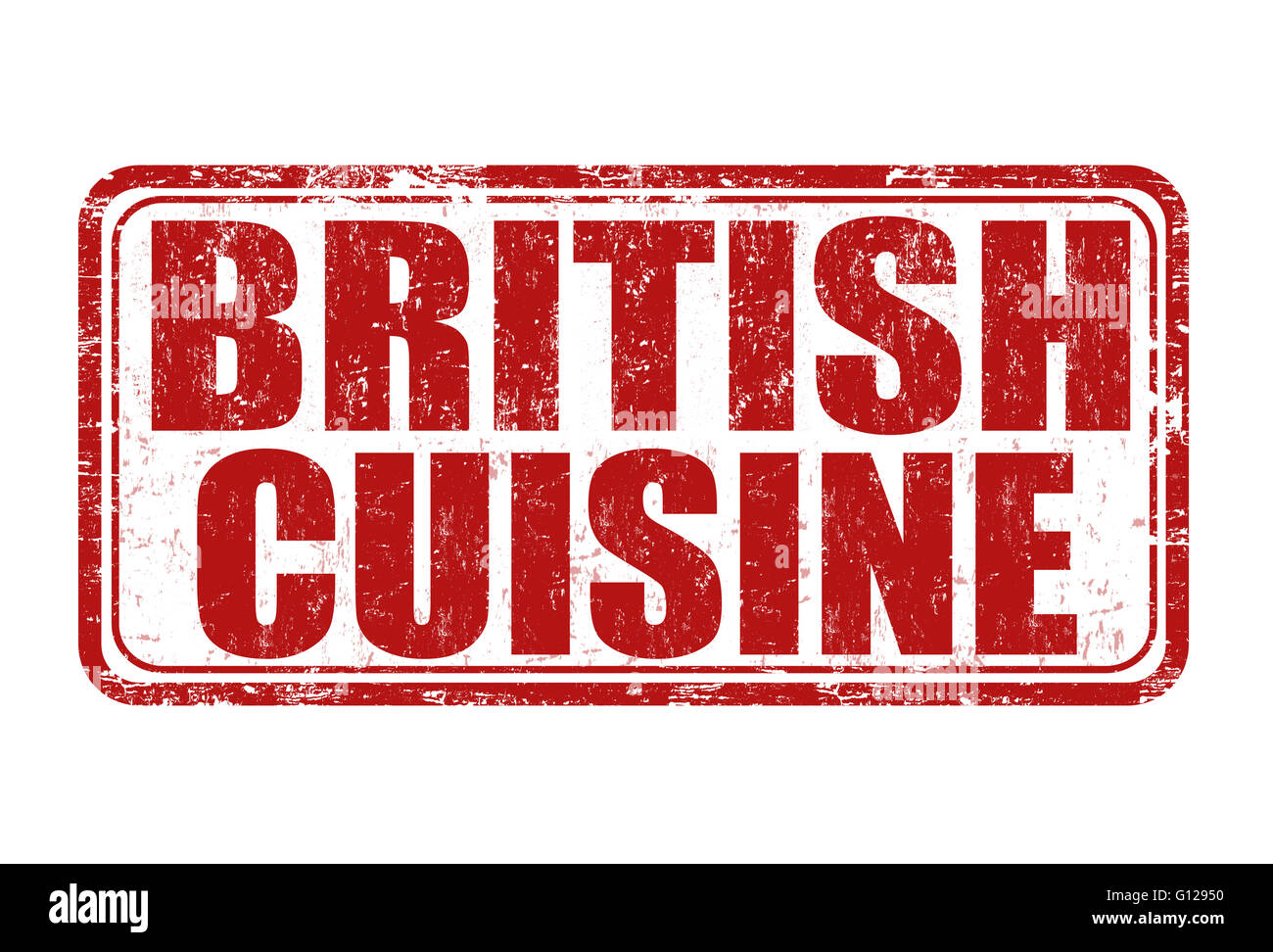 British cuisine grunge rubber stamp on white background, vector ...