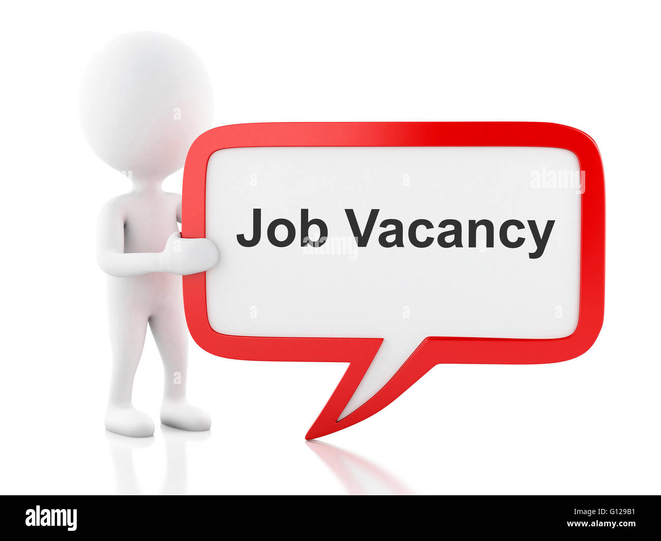3d renderer image. White people with speech bubble that says Job ...