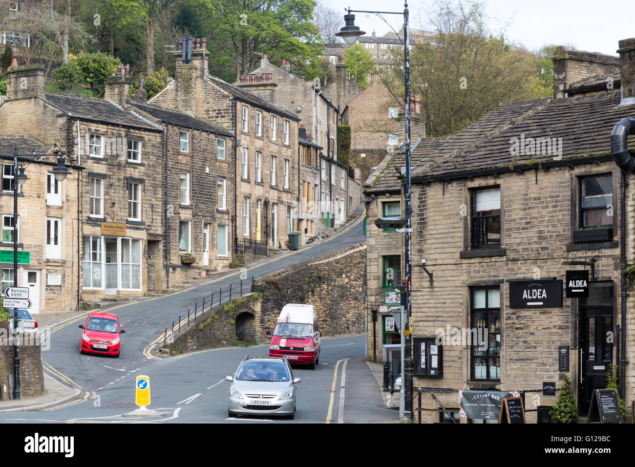 Holmfirth West Yorkshire, UK main street Stock Photo - Alamy