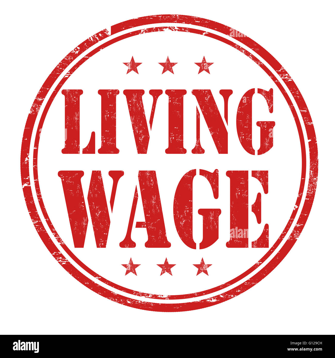 Living wage grunge rubber stamp on white background, vector ...