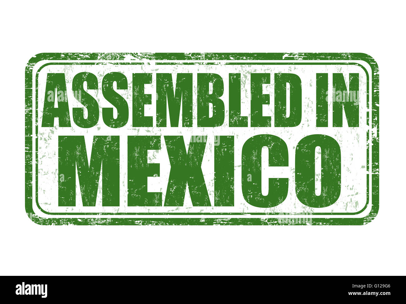 Assembled in Mexico grunge rubber stamp on white background, vector ...