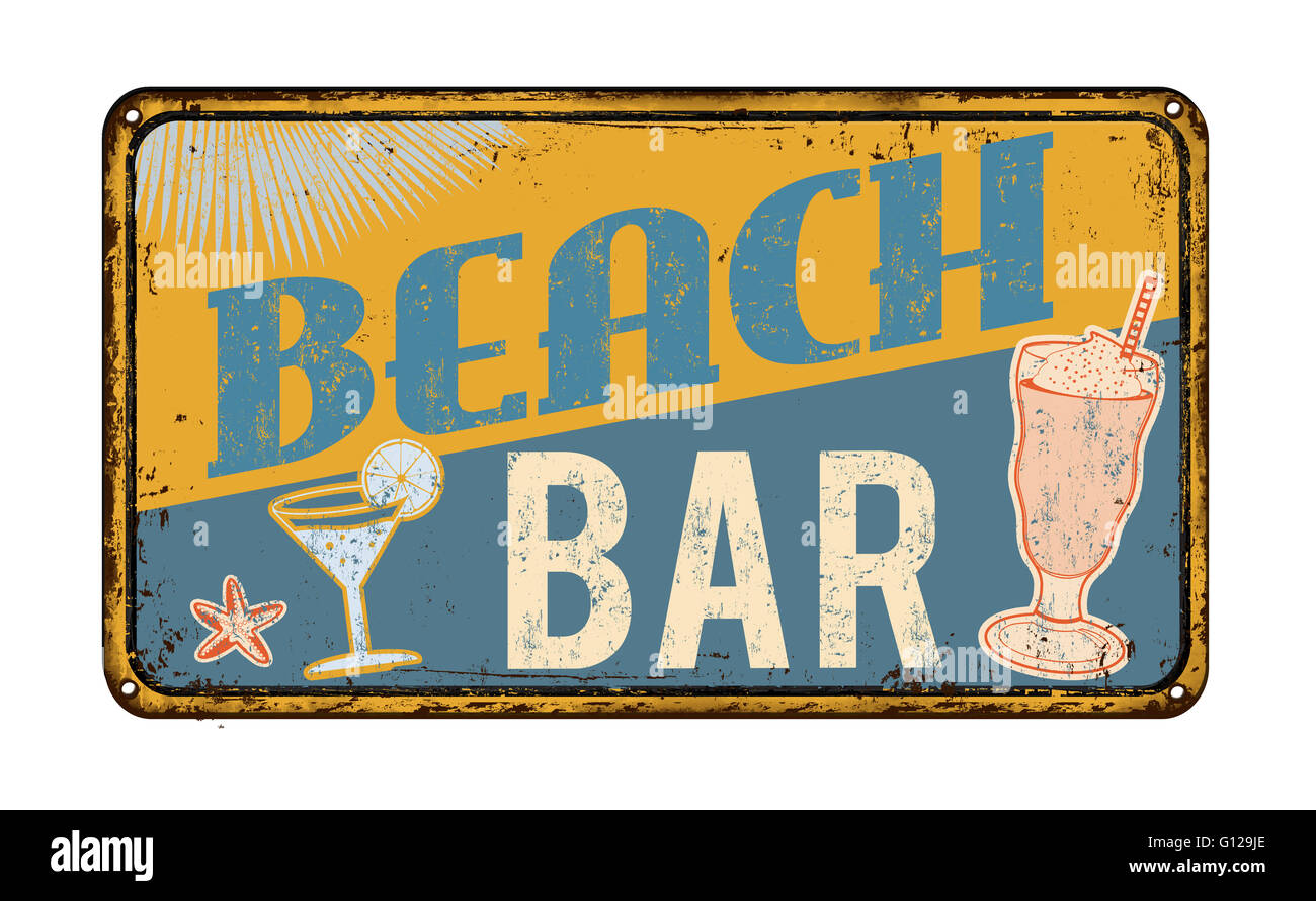 Vintage beach bar sign hi-res stock photography and images - Alamy