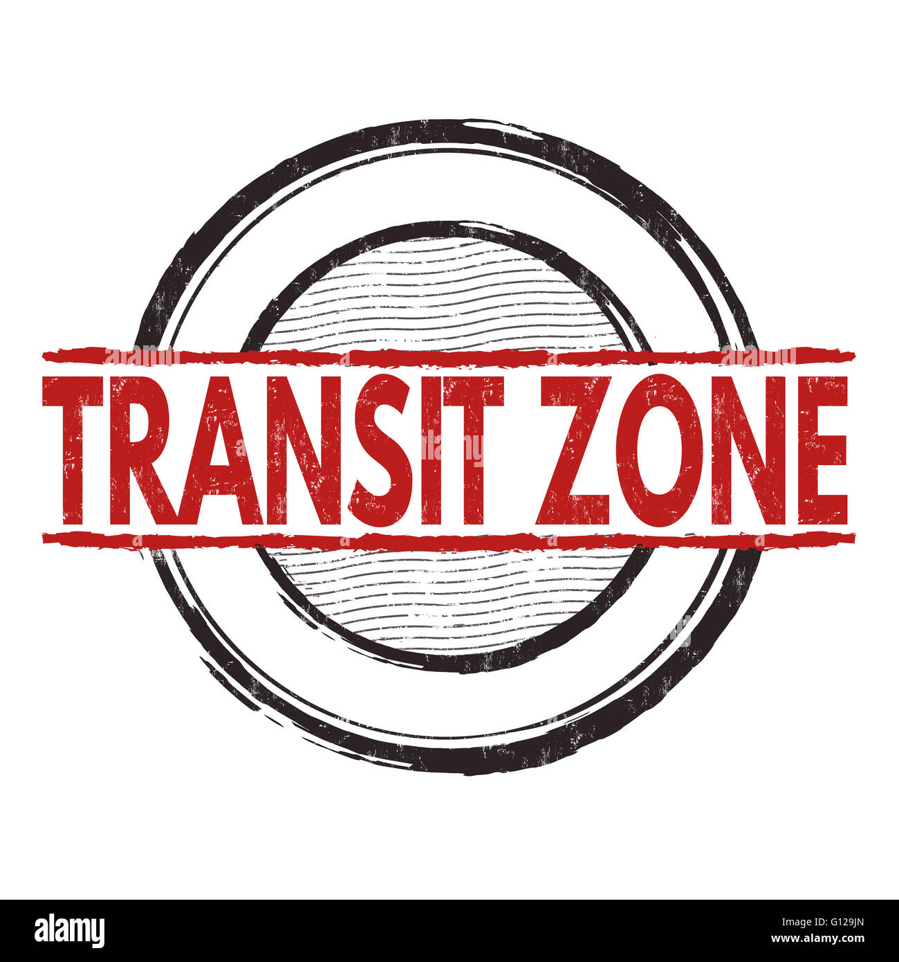 Transit zone grunge rubber stamp on white background, vector ...