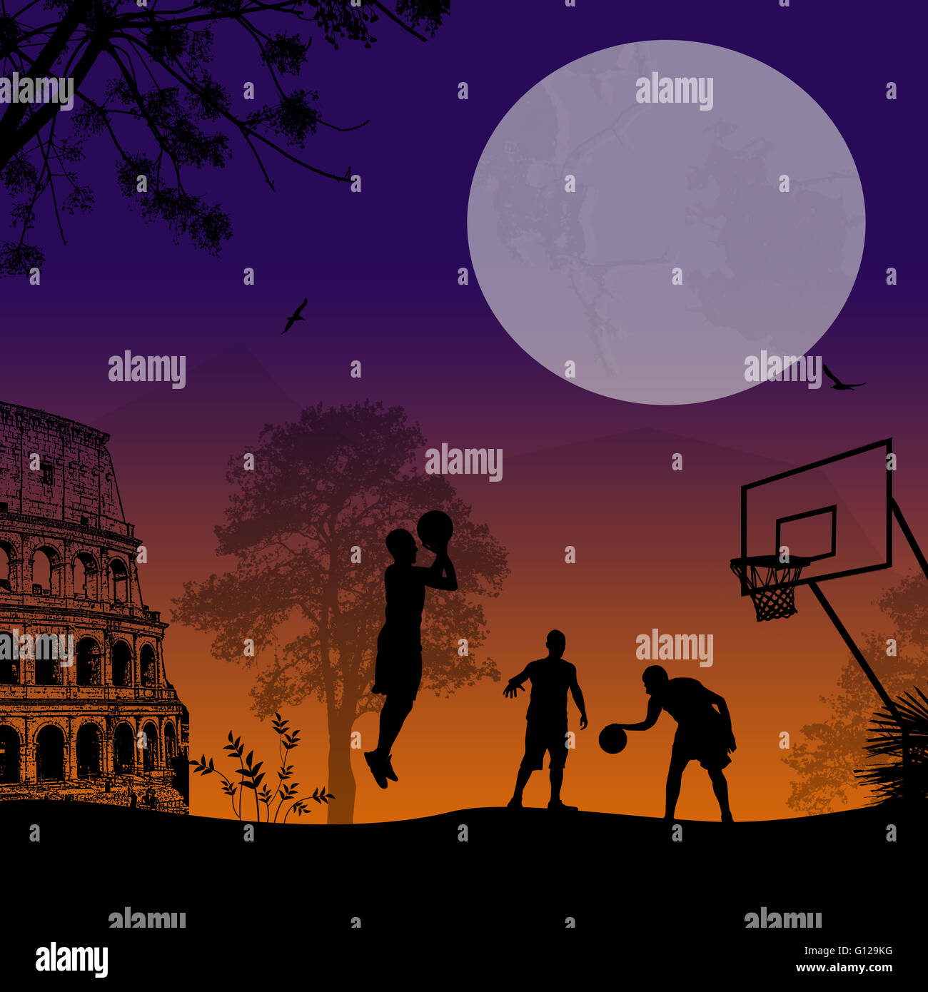 Vector wallpaper of basketball hi-res stock photography and images - Alamy