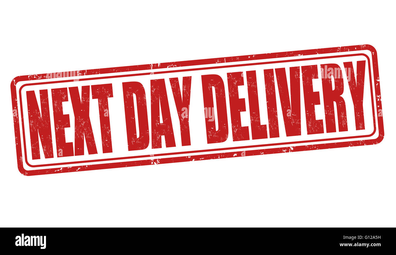 Next day delivery grunge rubber stamp on white background, vector ...