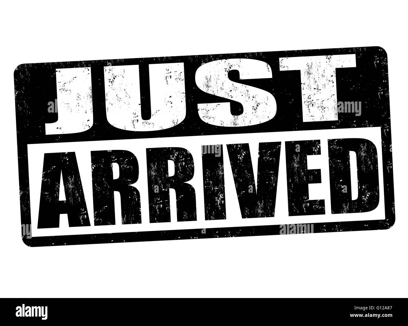 Just arrived grunge rubber stamp on white background, vector ...