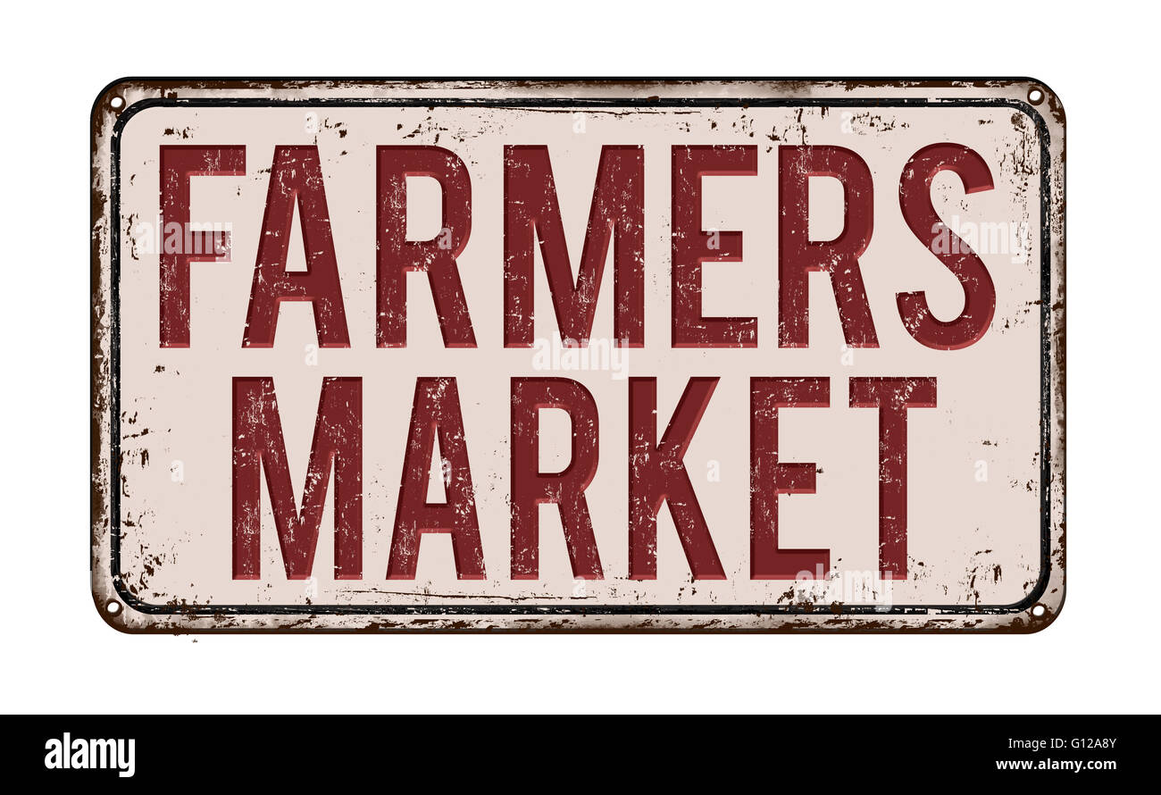 Vintage farmers market poster hi-res stock photography and images - Alamy