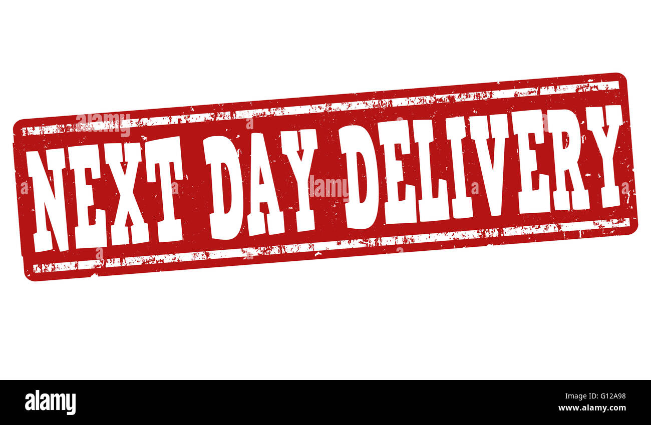 Next day delivery grunge rubber stamp on white background, vector ...