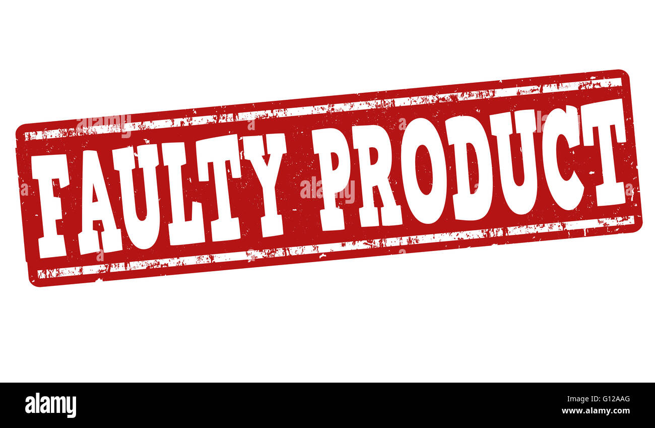 Faulty product grunge rubber stamp on white background, vector ...