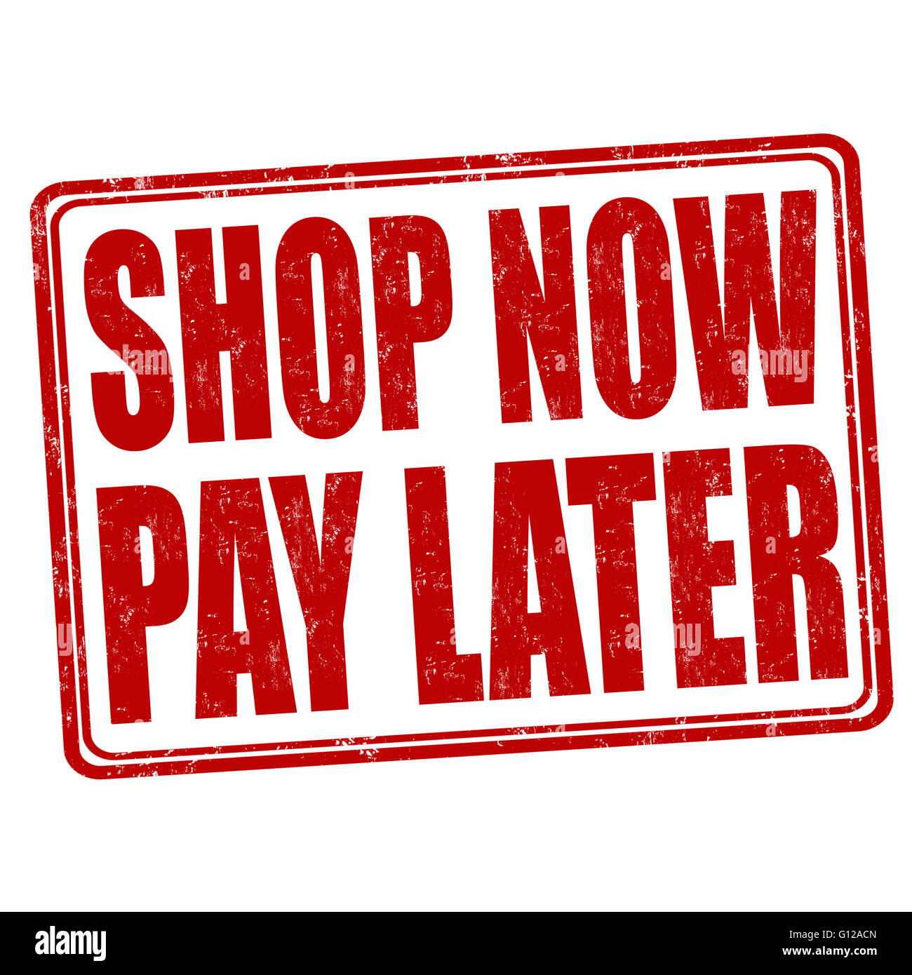 Shop now pay later grunge rubber stamp on white background, vector ...