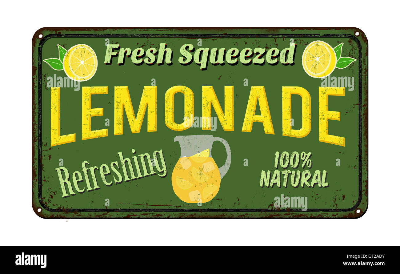Lemonade vintage rusty metal sign on a white background Stock Photo - Alamy