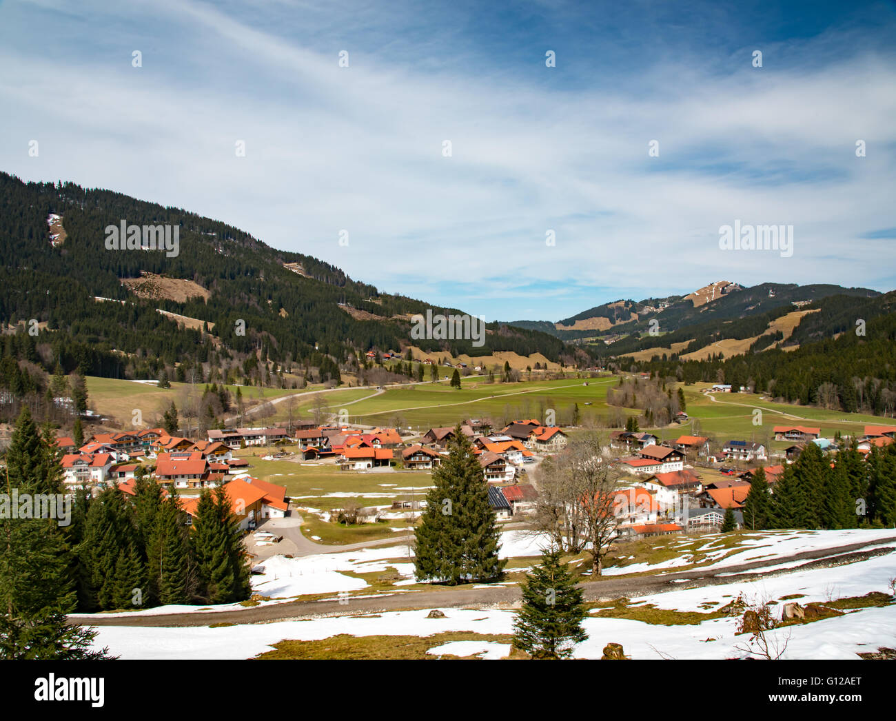 spring scene of mountain village Stock Photo - Alamy