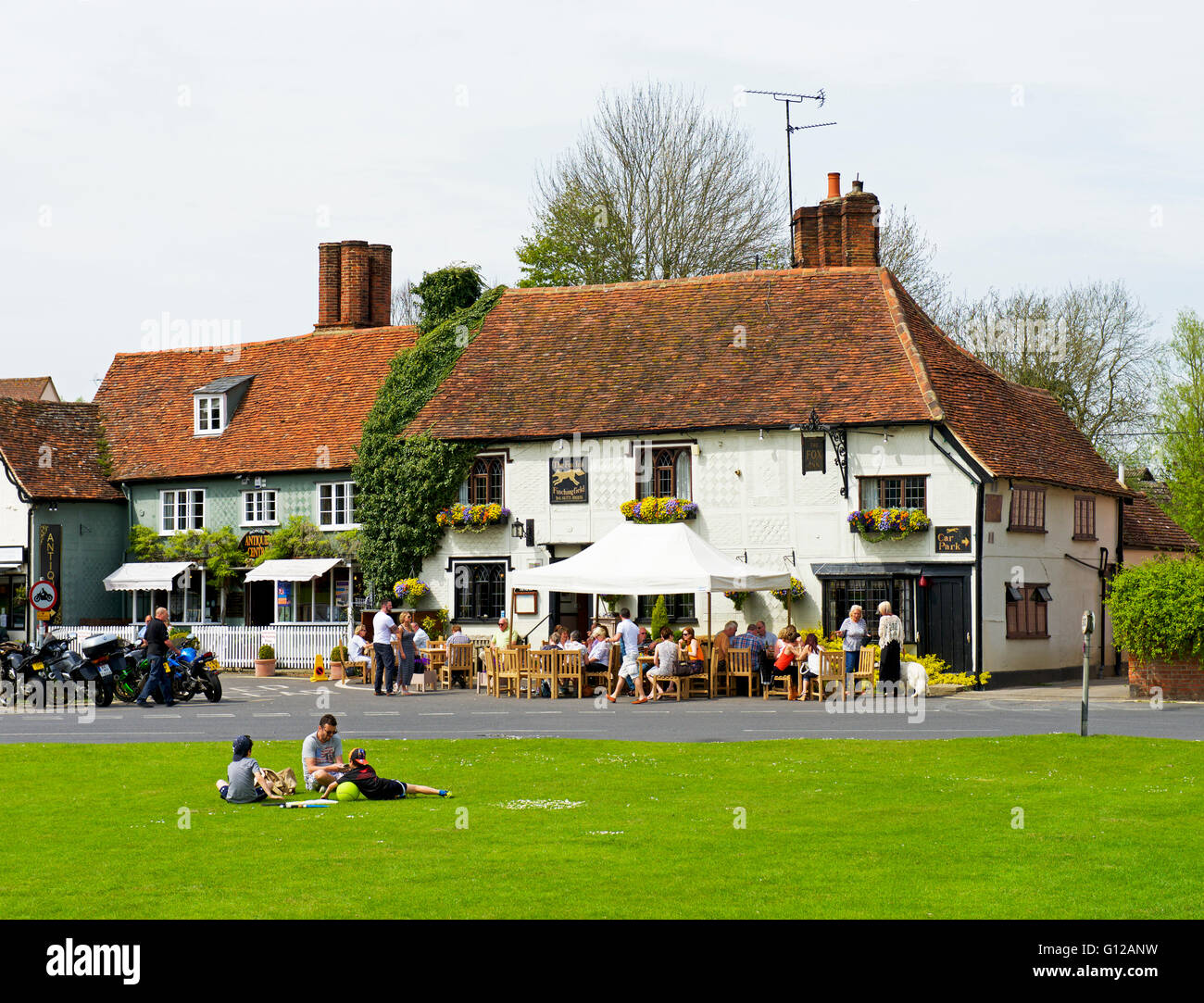 The Fox Inn in the village of Finchingfield, Essex, England UK Stock ...