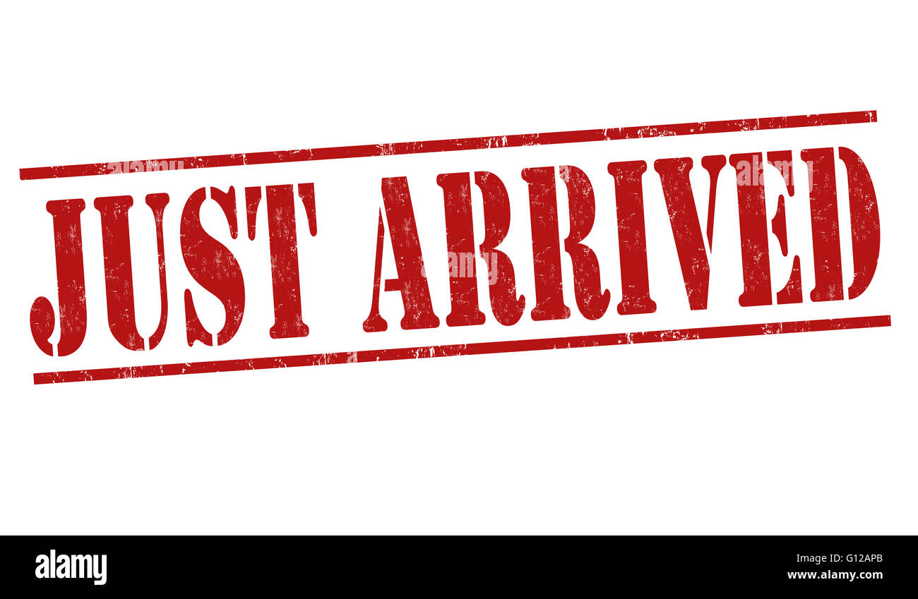 Just arrived grunge rubber stamp on white background, vector ...
