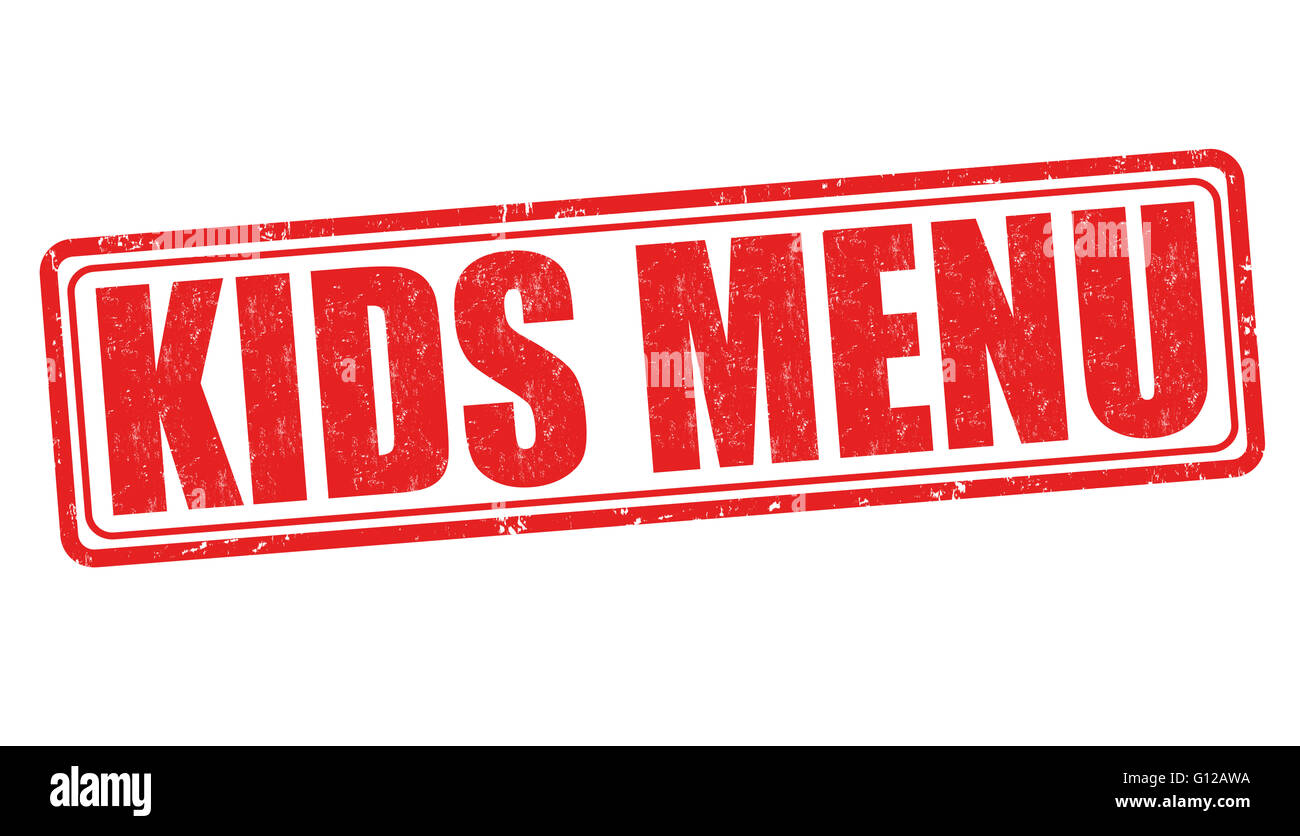 Kids menu grunge rubber stamp on white background, vector illustration ...