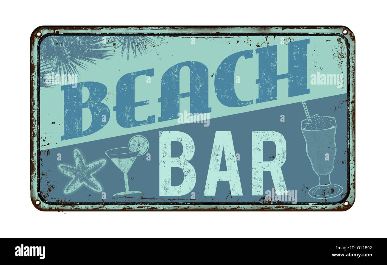 Vintage beach bar sign hi-res stock photography and images - Alamy