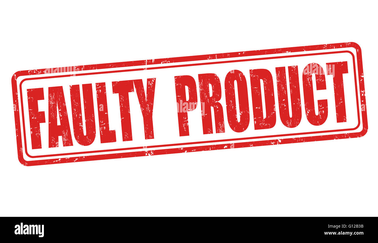 Faulty product grunge rubber stamp on white background, vector ...