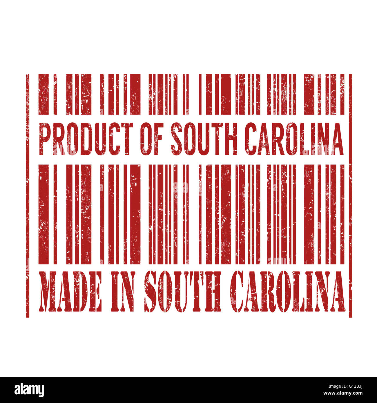 Product of South Carolina, made in South Carolina barcode grunge rubber ...