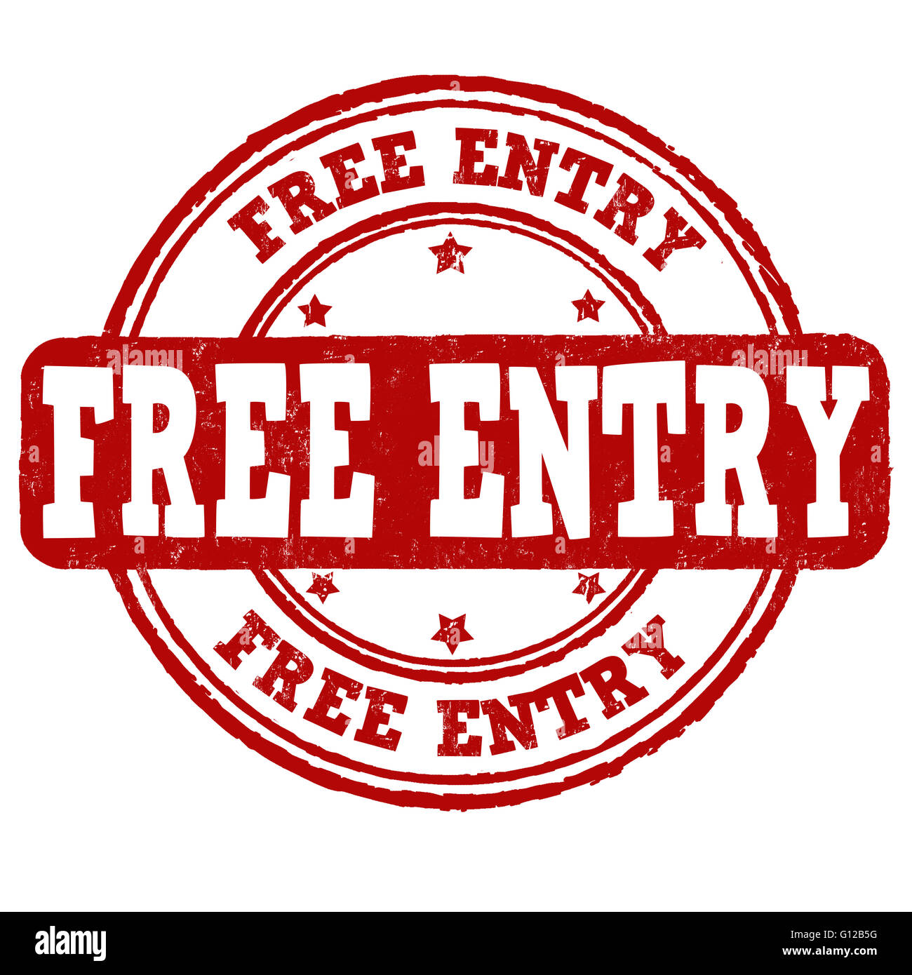 Free entry grunge rubber stamp on white background, vector illustration ...