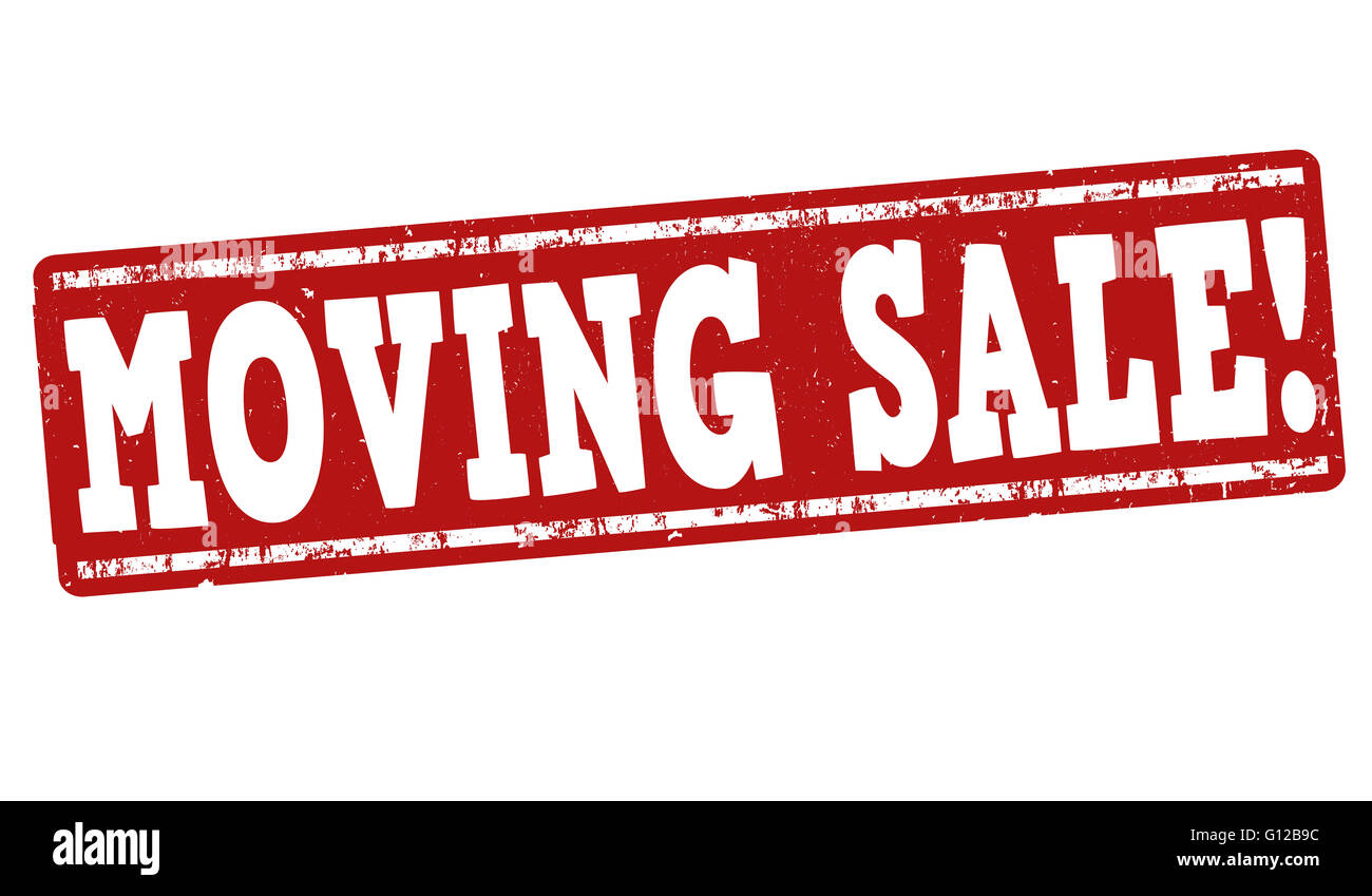 Moving sale grunge rubber stamp on white background, vector ...