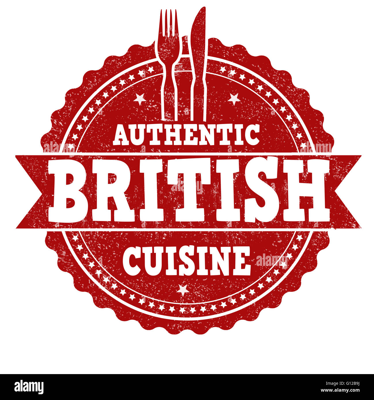British cuisine grunge rubber stamp on white background, vector ...