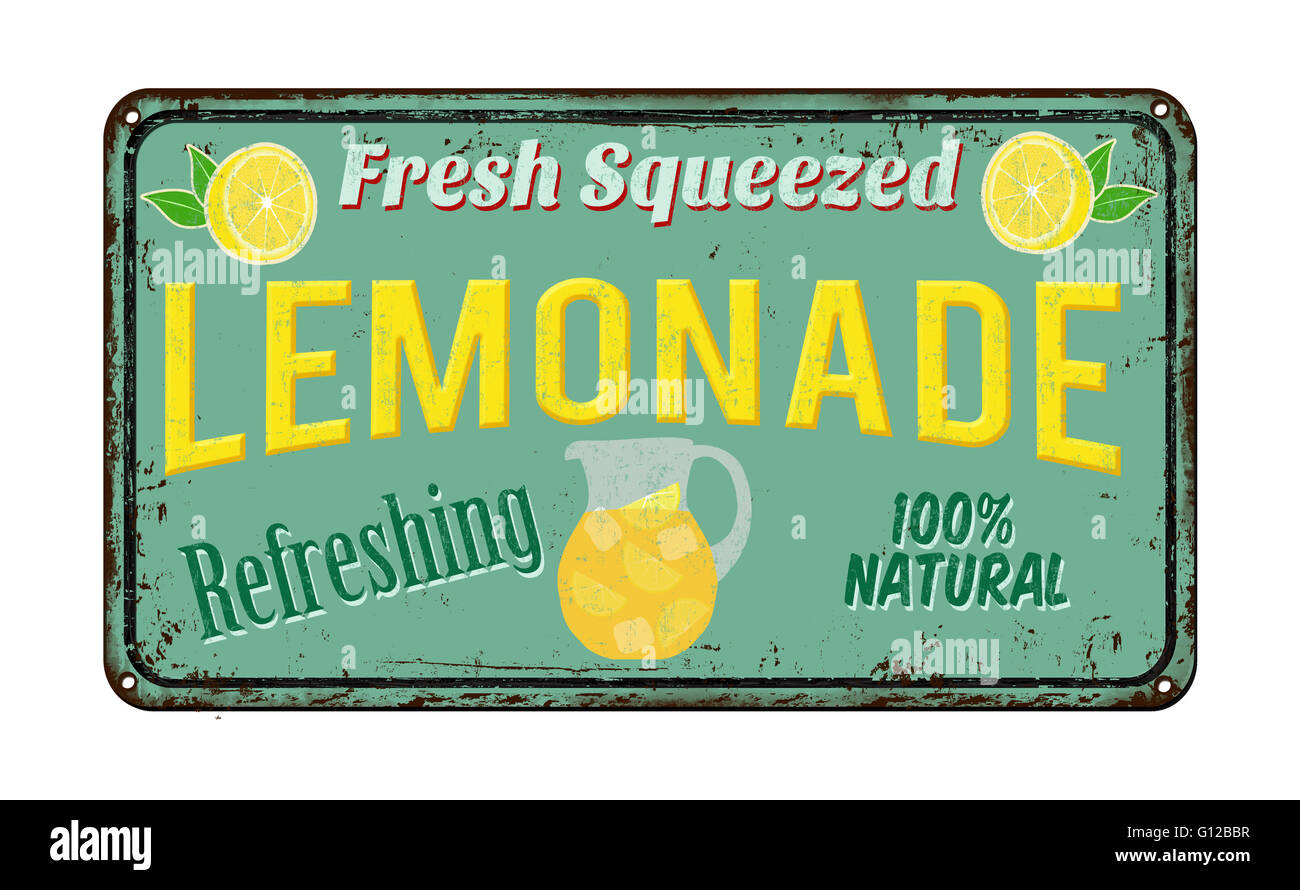 Lemonade vintage rusty metal sign on a white background Stock Photo - Alamy