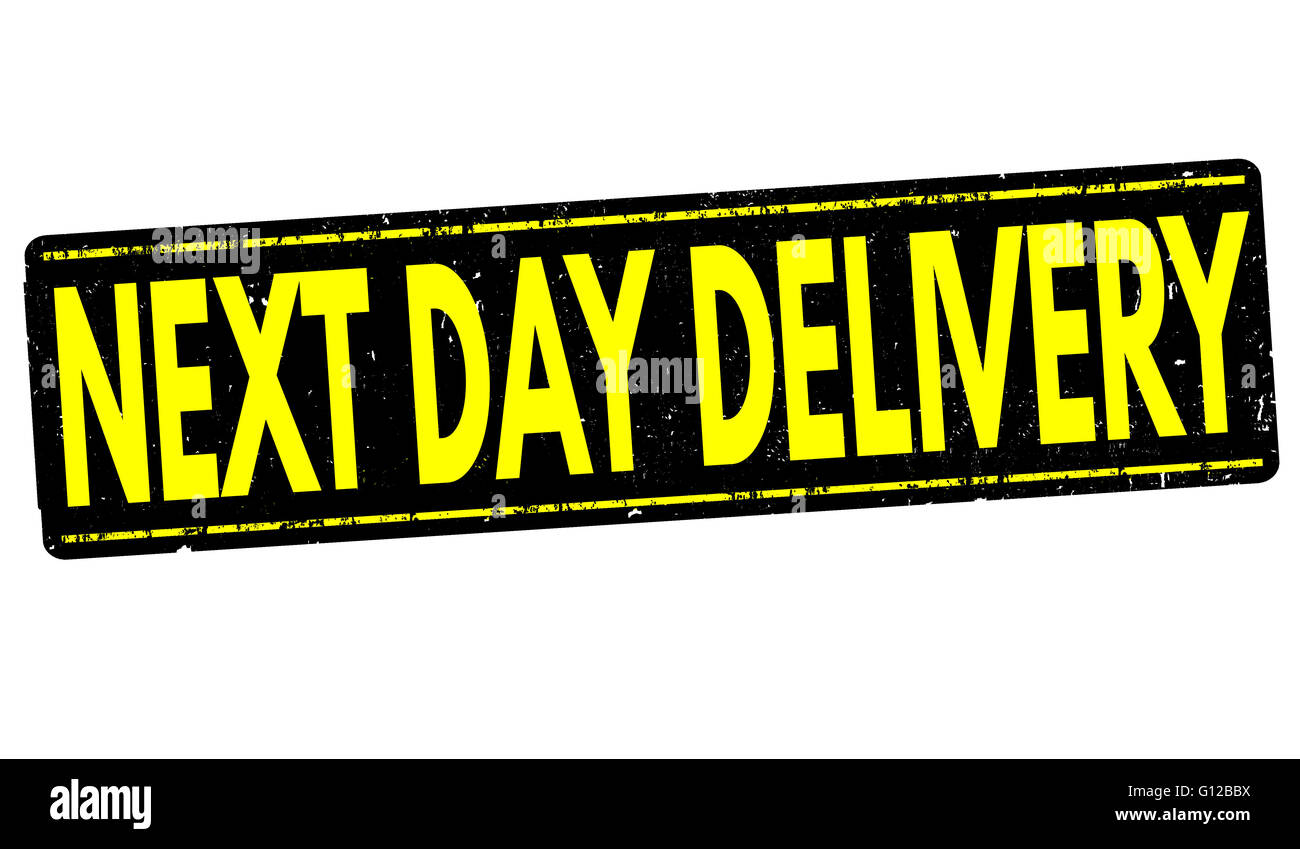 Next day delivery grunge rubber stamp on white background, vector ...