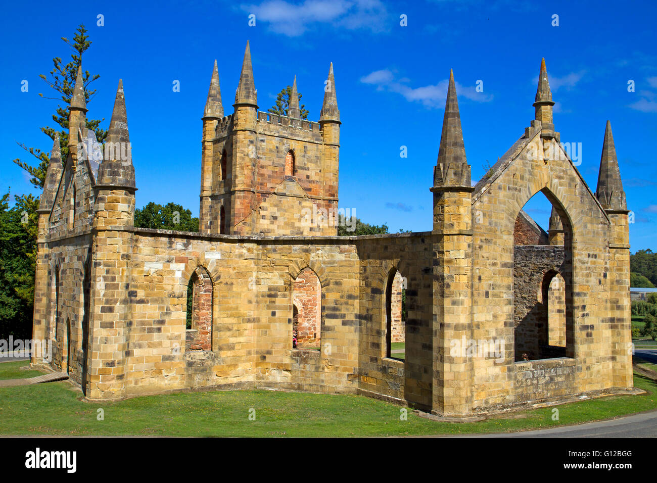 The convict-built church at Port Arthur Stock Photo - Alamy