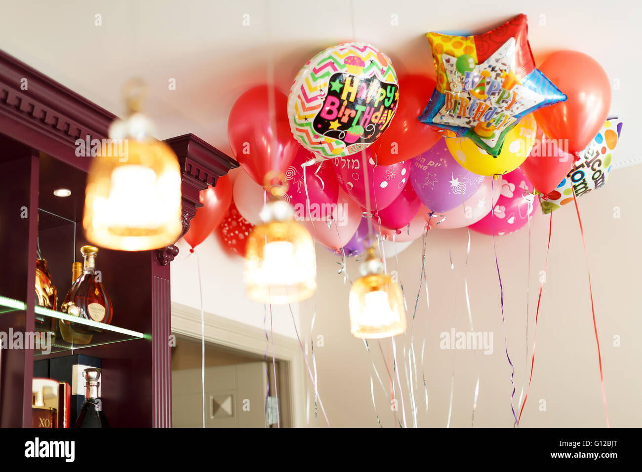 colorful balloons birthday Stock Photo - Alamy