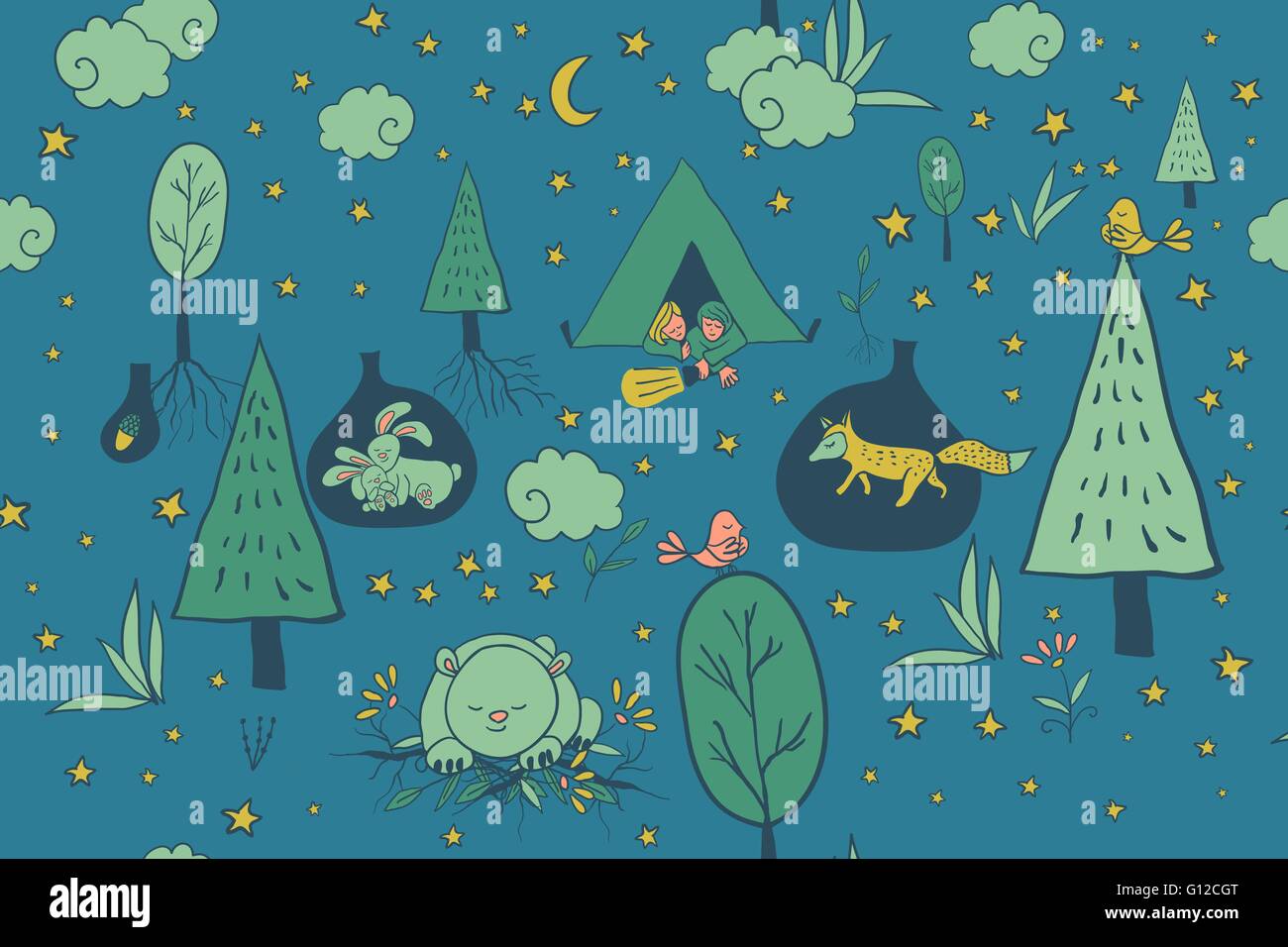 Young man camping nature Stock Vector Images - Alamy