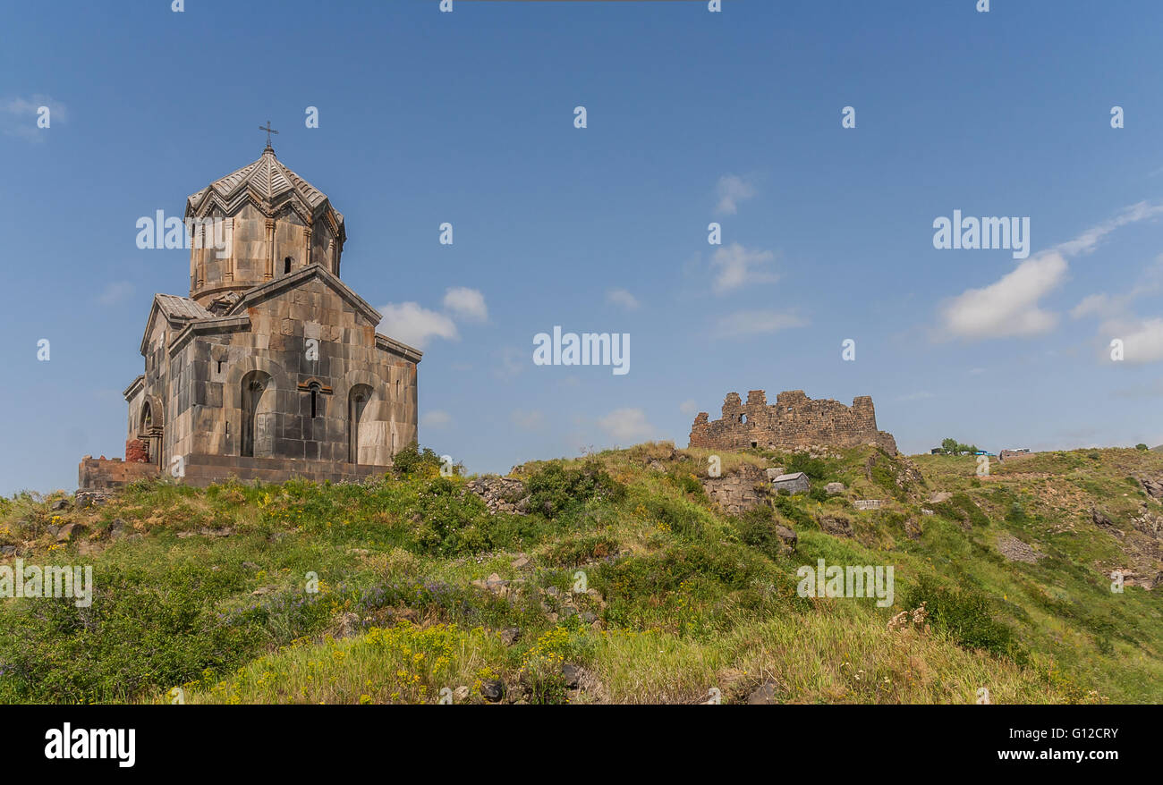 Church in the Armenian Caucasus near the Amberd fort ruins Stock Photo ...