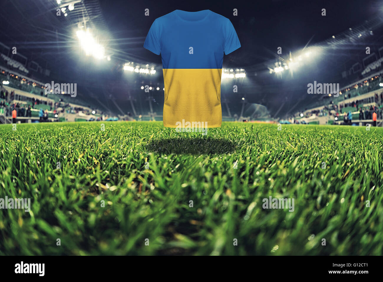 Ukraine national flag on t-shirt on football stadium Stock Photo - Alamy