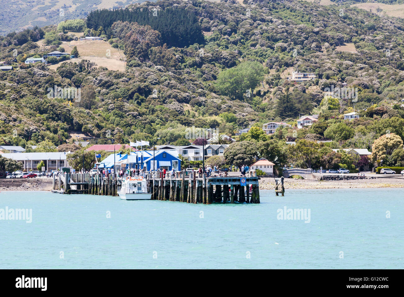 Akaroa wharf hi-res stock photography and images - Alamy