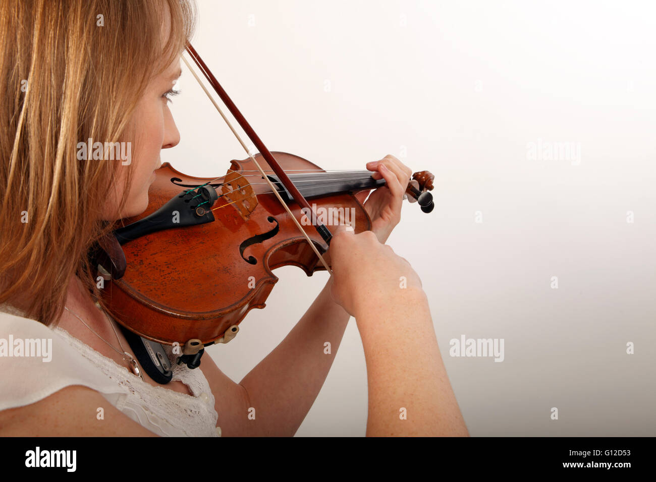 Playing the violin with the bow. Arco. playing position bowing Stock ...