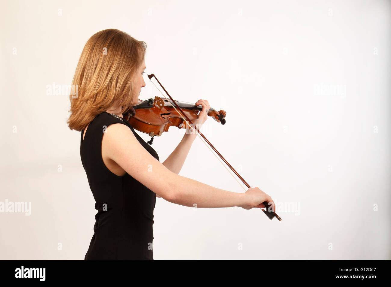 Playing the violin with the bow. Arco. playing position bowing Stock ...