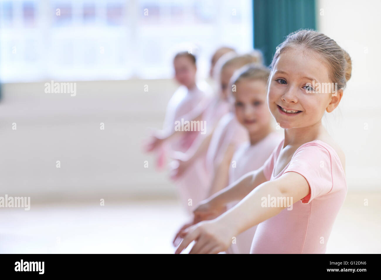 Group Of Young Girls In Ballet Dancing Class Stock Photo - Alamy