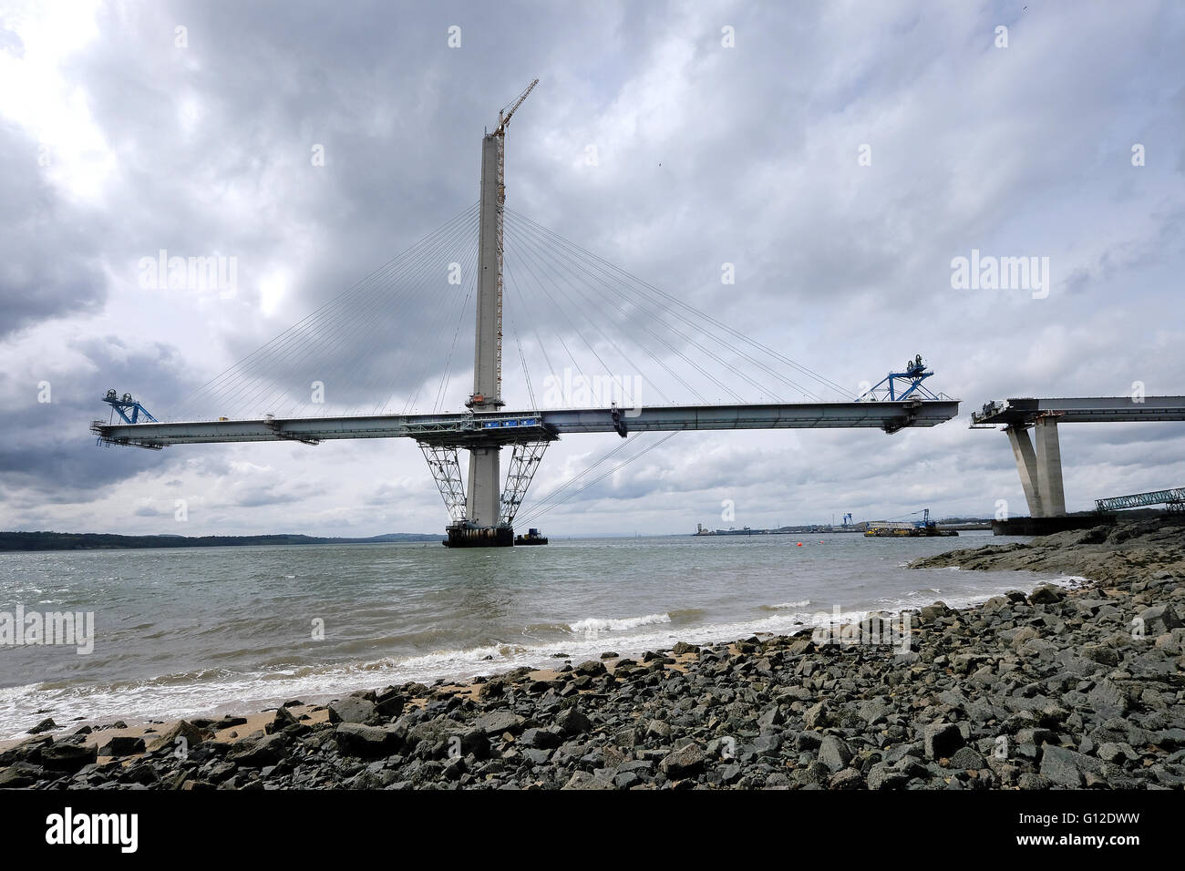 New Forth Road Bridge built alongside The Forth Road Bridge Stock Photo ...