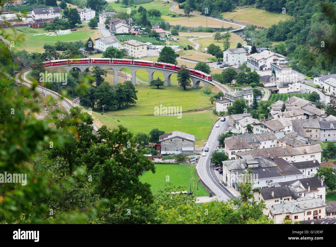 Europe, Switzerland, Graubunden, Val Poschiavo, Brusio, circular ...