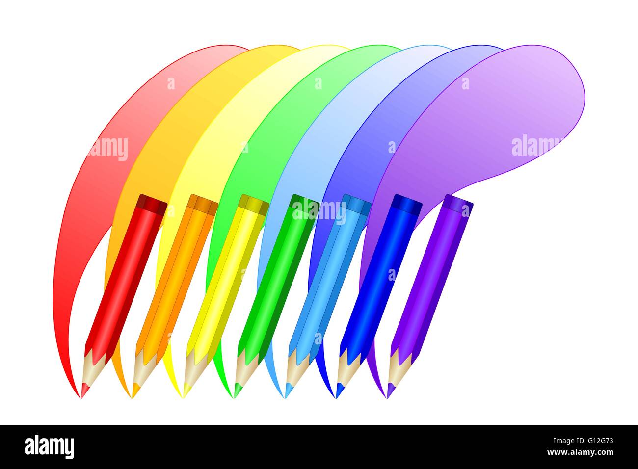 Set of colored pencils in rainbow colors. Vector EPS10 Stock Vector ...