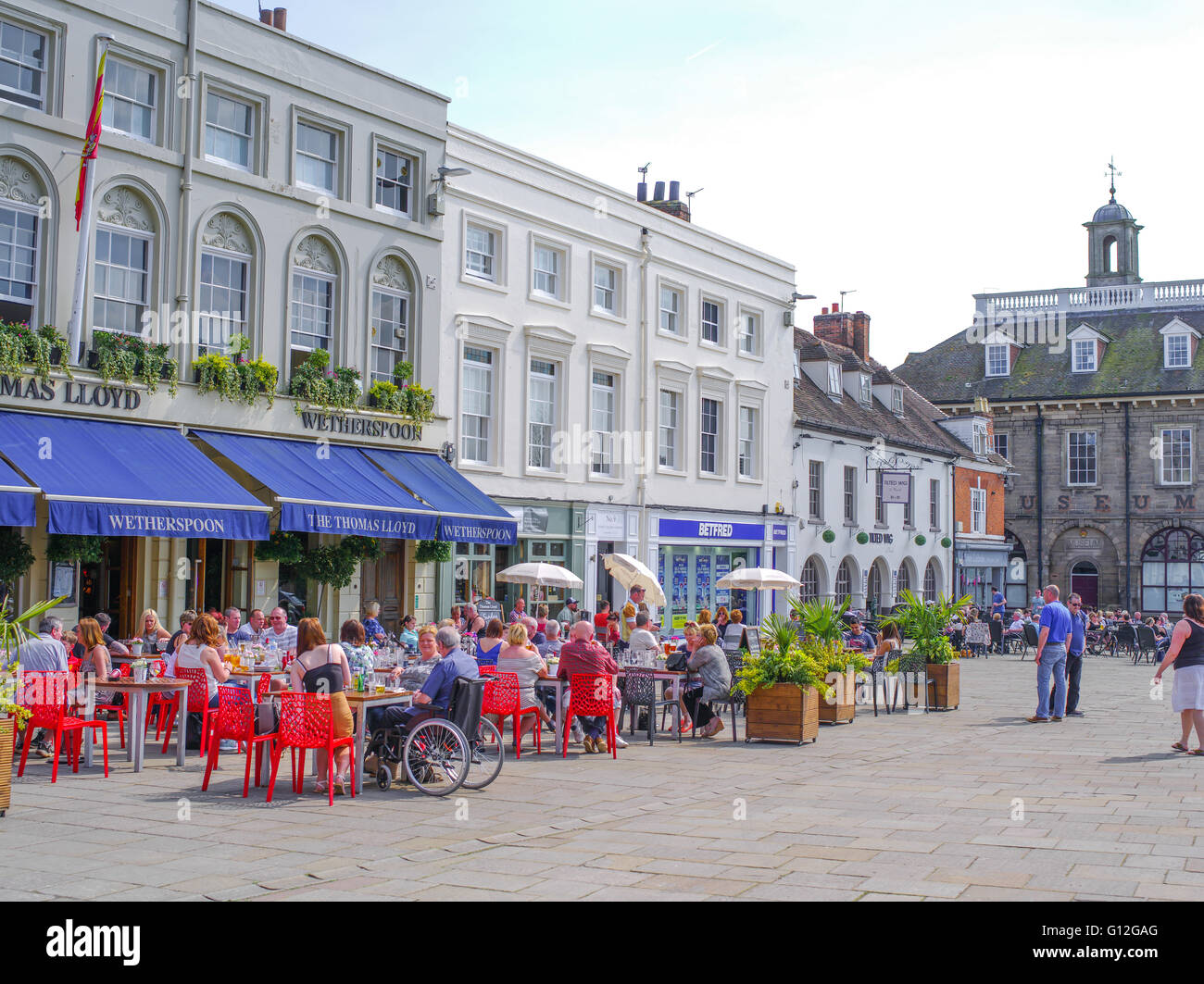 Market Square in Warwick, the county town of Warwickshire. May 2016 ...